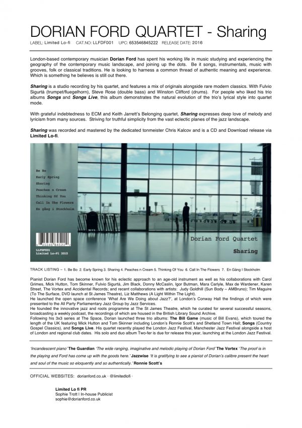 Sharing Press Release » Dorian Ford
